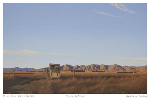 NZ Landscape painter Grahame Sydney’s print “Rural Delivery” for sale ...