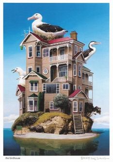 Baches print by NZ artist Barry Ross Smith for sale online at NZ Fine ...