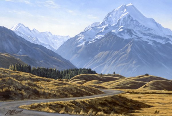 Buy Prints of “Road To The Hermitage With Mt Cook” by Peter Morath