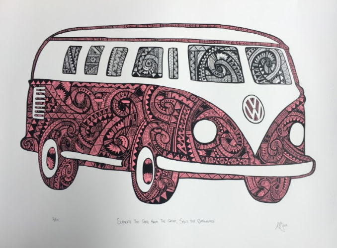 Kombi print by Shane Gault for sale online at NZ Fine Prints