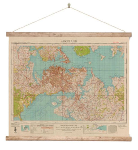 Auckland Vintage Map | Buy online at NZ Fine Prints