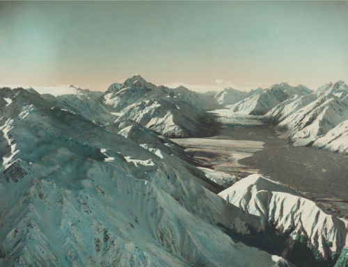 Handcoloured Photograph of Mt Cook from the Air by Whites Aviation ...
