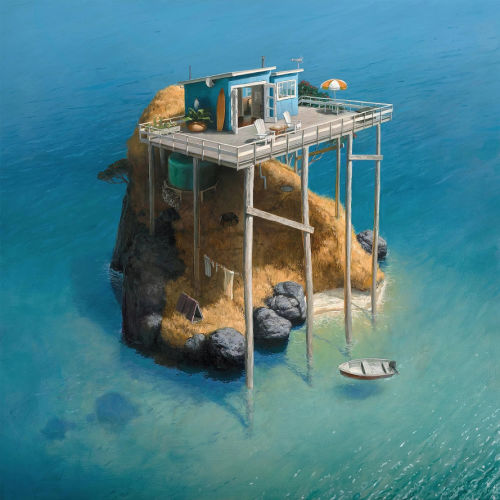 Perch - art print for sale by NZ painter Barry Ross Smith