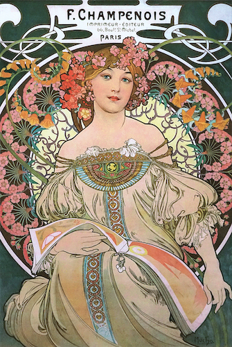 Poster for Reverie Champagne by Alphonse Mucha | NZ Fine Prints