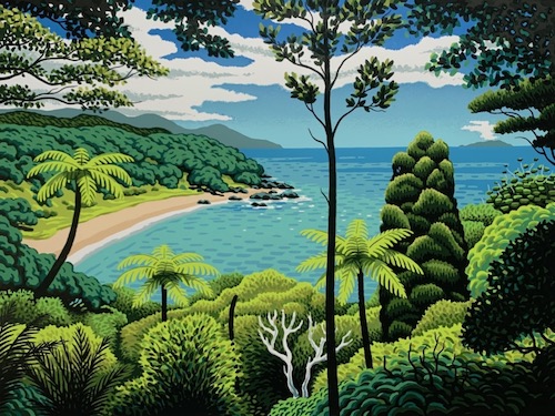 Tony Ogle Limited Edition Screenprint | Kakariki Cove