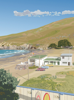 Canvas Art Print of Okains Bay for Sale Online by NZ Artist Linelle Stacey