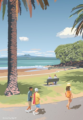 Waiake Beach by Terry Moyle & Rosie Louise - Buy Auckland prints direct ...