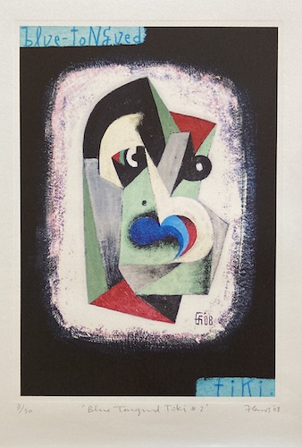 Blue tongued tiki 2 | Buy Fane Flaws Prints Online