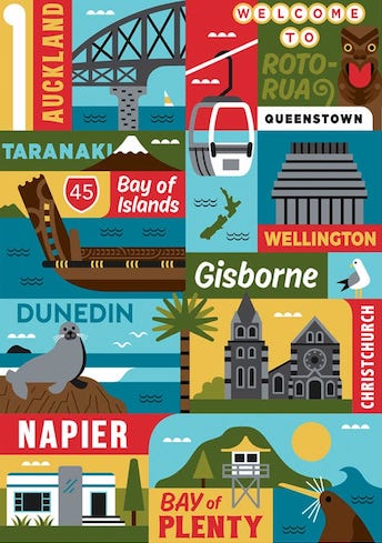 North to South - Print for sale by NZ artist Greg Straight