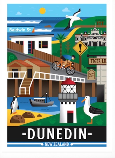 Dunedin New Zealand - Print for sale by NZ artist Greg Straight