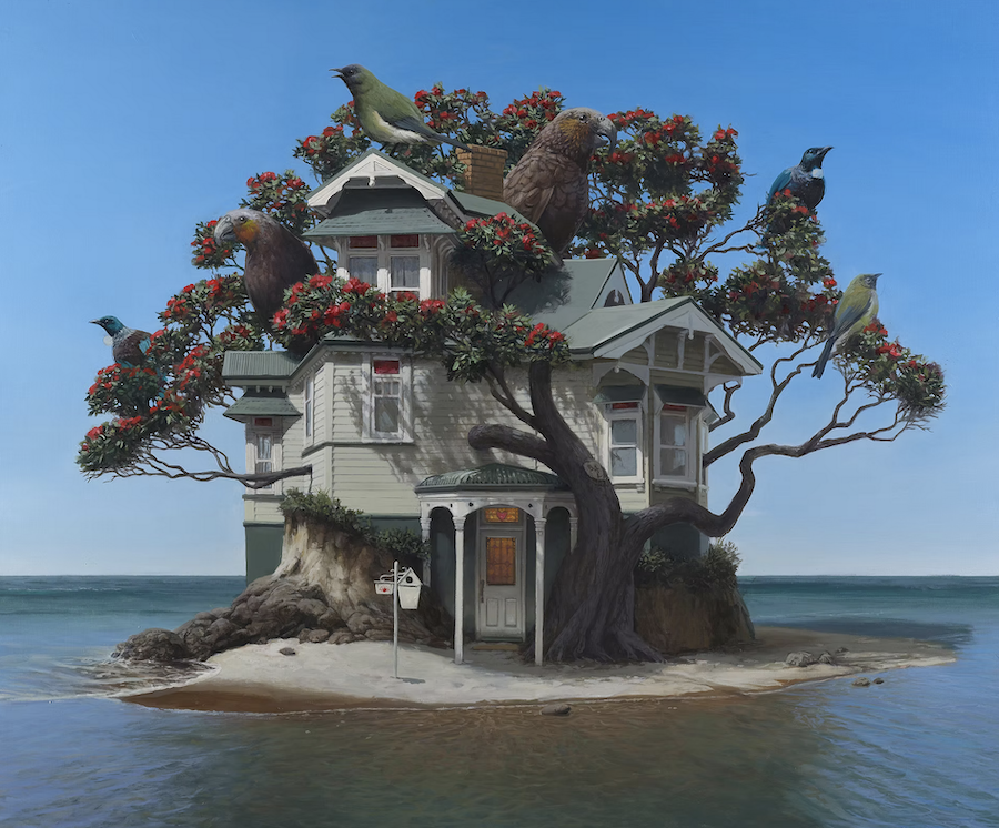Treehouse - art print for sale by NZ painter Barry Ross Smith