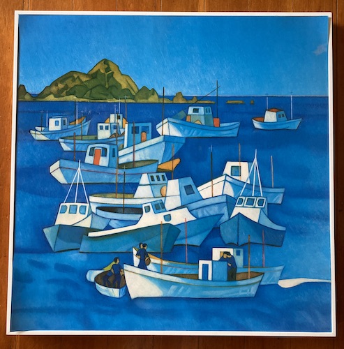 Framed Rita Angus Print "Boats" [Free Frame]: New Zealand Fine Prints