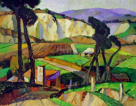 Landscape with Farm Buildings by John Weeks: New Zealand Fine Prints