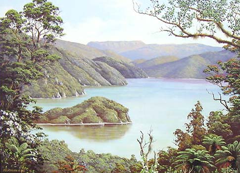 Lake Okataina and Mt Tarawera by Jeanette Blackburn: New Zealand Fine ...