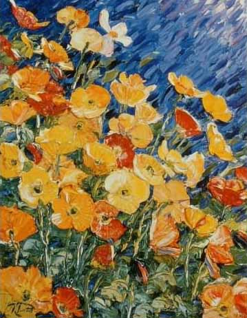 Sunlit Poppies by Richard Ponder: New Zealand Fine Prints
