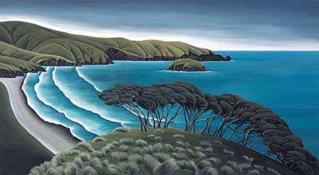 Breaking Bay *Canvas* by Diana Adams: New Zealand Fine Prints