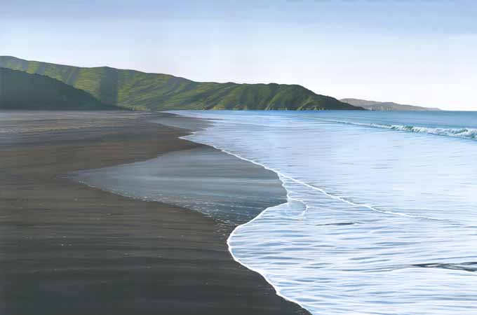 Incoming Tide with Sea Foam 76 by Rick Edmonds: New Zealand Fine Prints