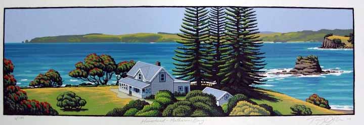 Homestead Mathesons Bay by Tony Ogle: New Zealand Fine Prints