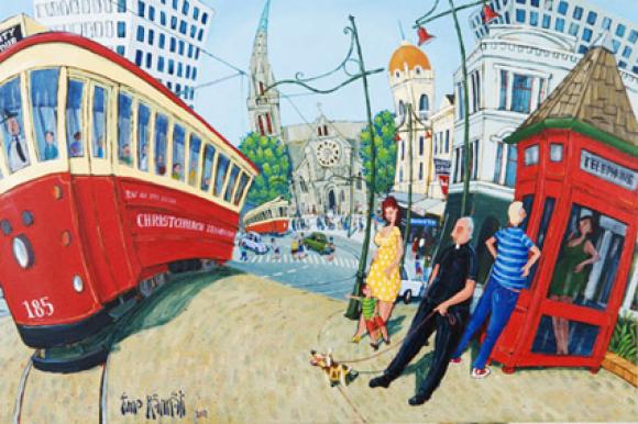 Christchurch Trams by Timo Rannali: New Zealand Fine Prints