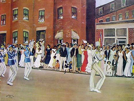 Parade on Hammond St by Allan Crite: New Zealand Fine Prints