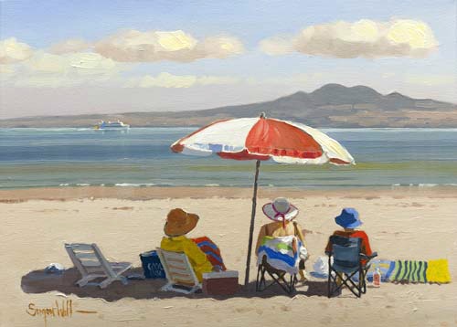 At the Beach, Auckland Canvas Print by Simon Williams: New Zealand Fine ...