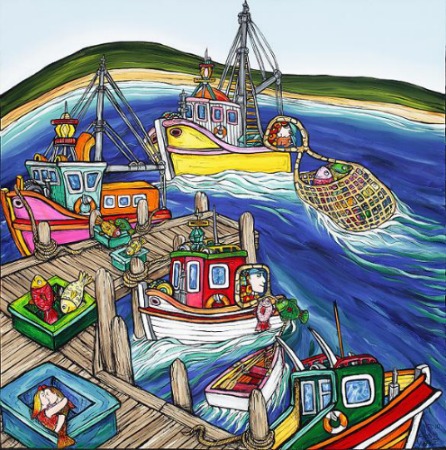 Fishing Boats | Print by NZ Artist Fiona Whyte