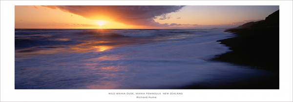 Wild Mahia dusk | NZ Photography Poster by Richard Hume for Sale