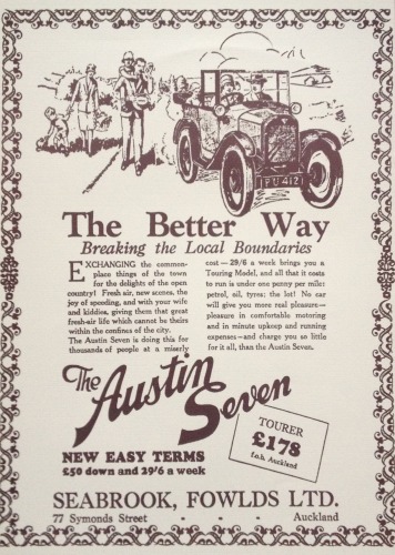 Austin 7 Vintage Car Ad Poster