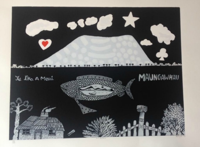 Print of Mt Eden for sale by Auckland artist Alan Taylor