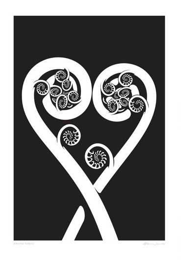 Aroha Ferns | Art print for sale by NZ artist Glenn Jones