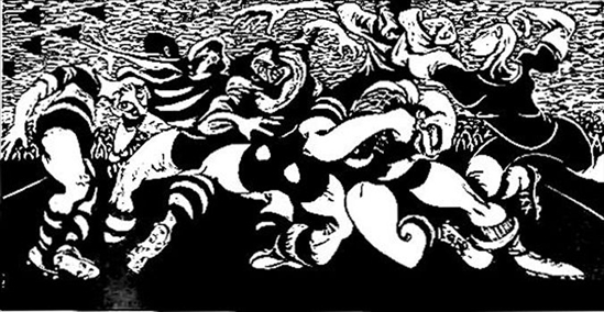 NZ Rugby Prints | Man Meets Man by Roger Morris