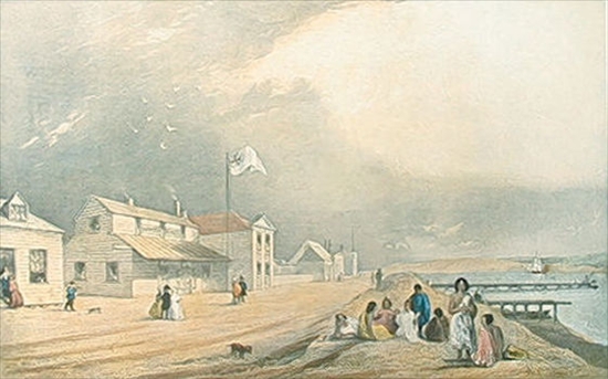 Barrett's Hotel 1843 by Samuel Brees: New Zealand Fine Prints