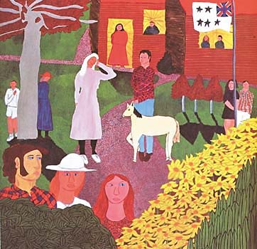 Buy prints of NZ Artist Jeffrey Harris's Painting "People in the Garden"