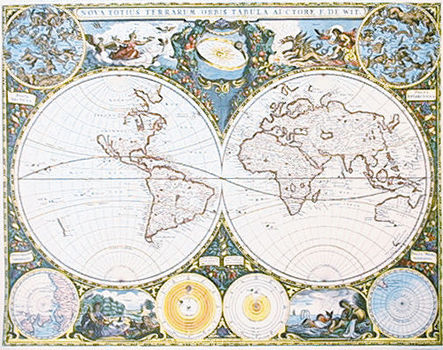 World Map 1660 by Frederik de Wit: New Zealand Fine Prints
